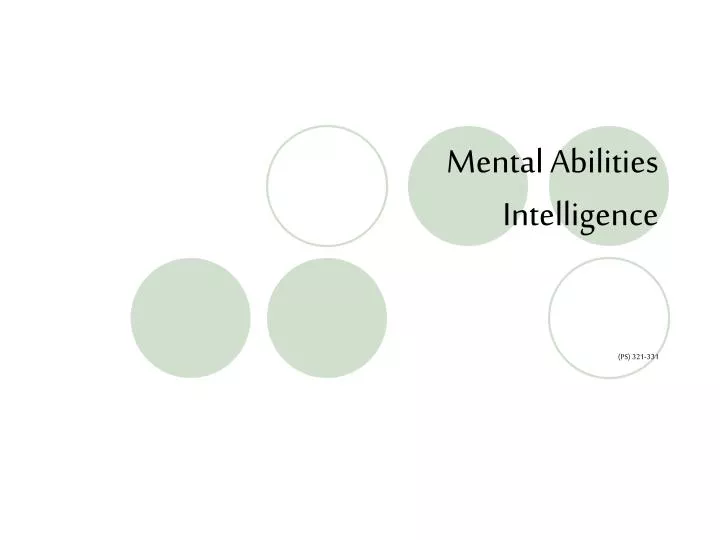 PPT - Mental Abilities Intelligence PowerPoint Presentation, free ...