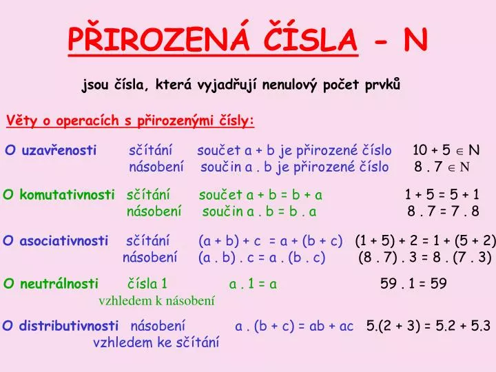 PPT - PŘIROZENÁ ČÍSLA - N PowerPoint Presentation, free download - ID ...