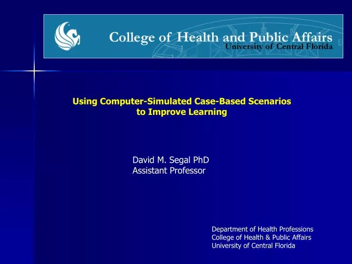PPT - Using Computer-Simulated Case-Based Scenarios to Improve Learning ...