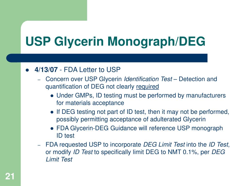 PPT - USP “Hot Topics” - USP Residual Solvents, USP Glycerin Monograph ...
