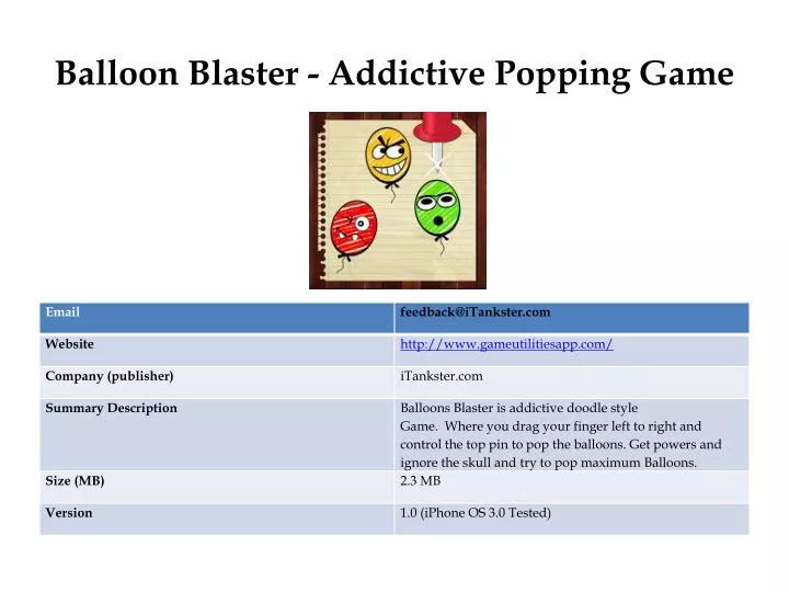 PPT - Balloon Blaster - Addictive Popping Game PowerPoint Presentation ...