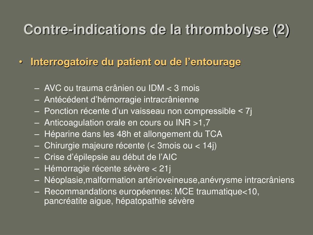 PPT - ACCIDENT VASCULAIRE CEREBRAL : QUELLE PLACE POUR LA FIBRINOLYSE ...