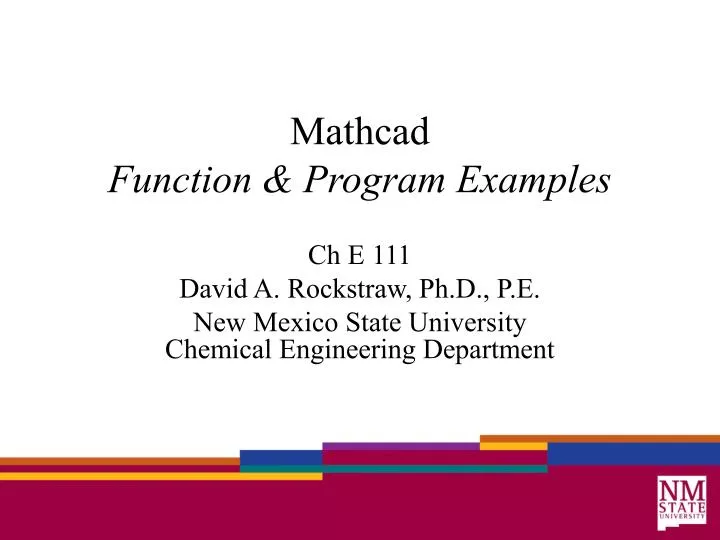 Ppt Mathcad Function And Program Examples Powerpoint Presentation Free Download Id913644