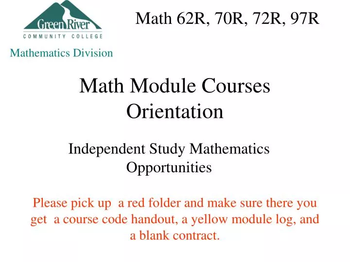 PPT - Math Module Courses Orientation PowerPoint Presentation, free ...