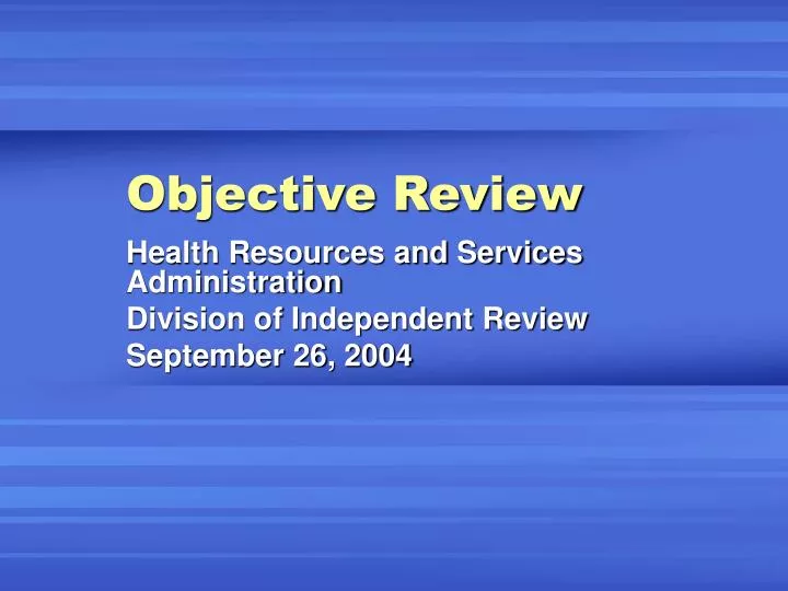 PPT - Objective Review PowerPoint Presentation, free download - ID:915752