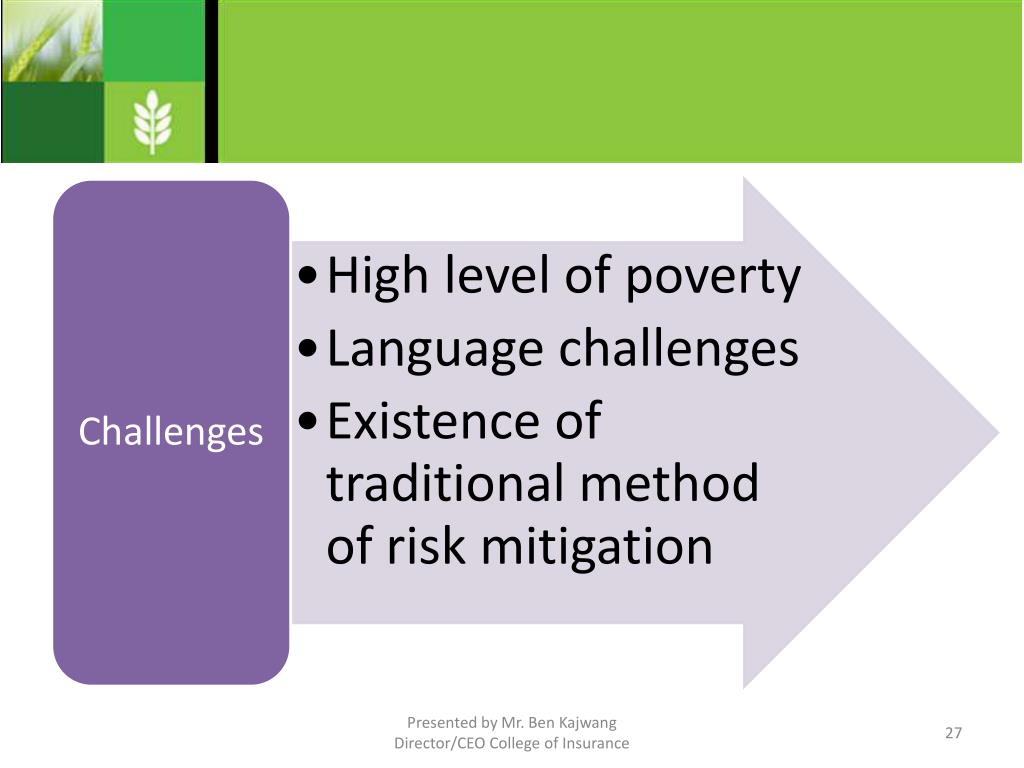 PPT - Prospects and Challenges of Agricultural Insurance PowerPoint ...
