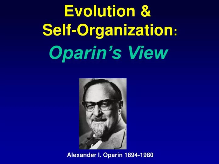 PPT - Evolution & Self-Organization : PowerPoint Presentation, free ...