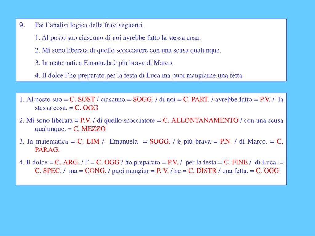 PPT - LINGUISTICA ITALIANA 5 novembre 2004 Esercitazione V Sintassi ...