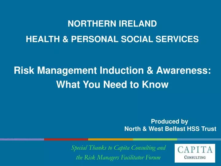 PPT - NORTHERN IRELAND HEALTH & PERSONAL SOCIAL SERVICES Risk ...