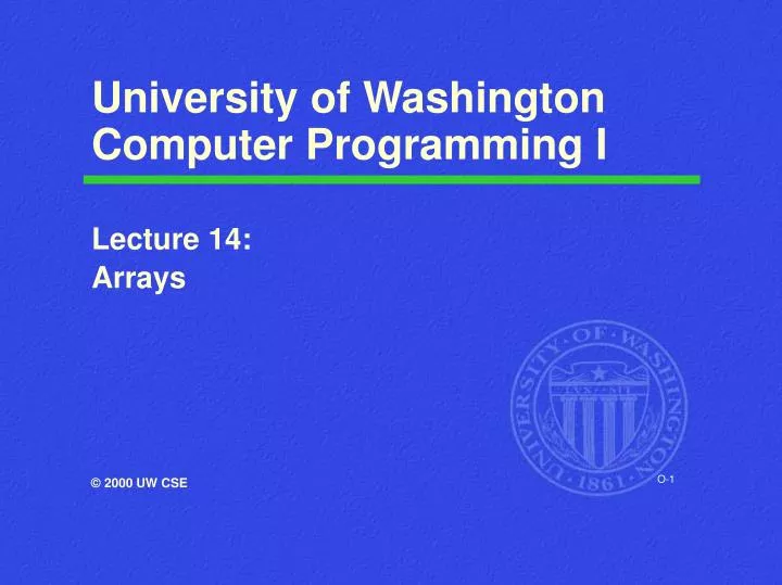 PPT - University of Washington Computer Programming I PowerPoint ...