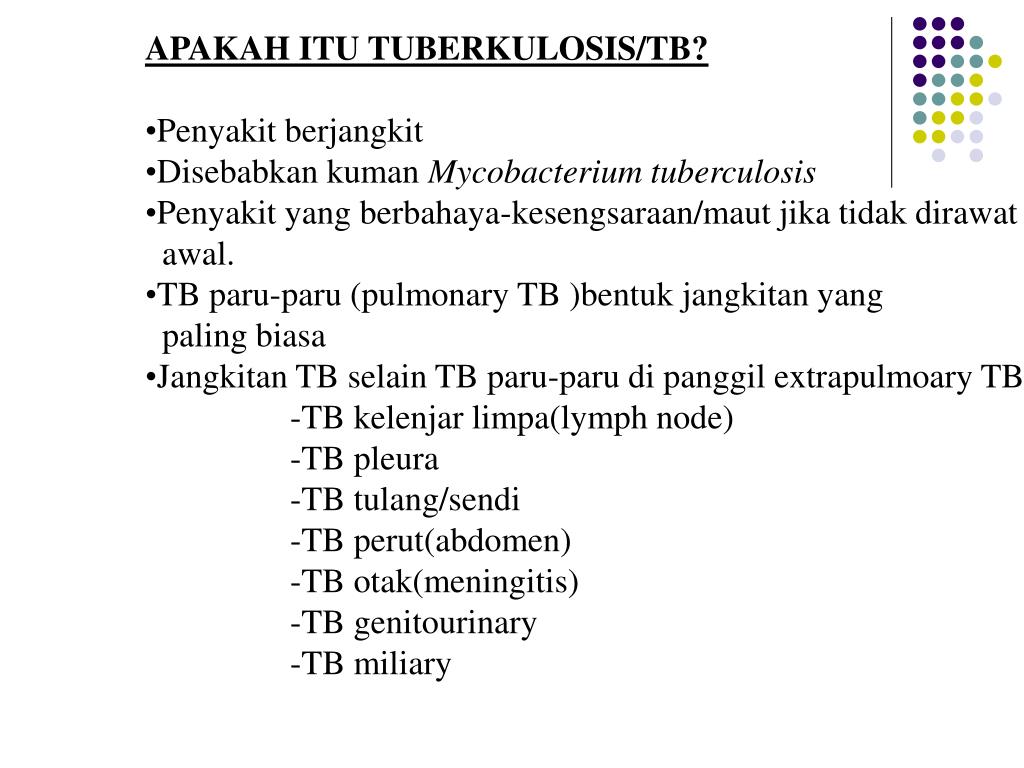 PPT - EPIDEMIOLOGI APAKAH ITU TUBERKULOSIS? BAGAIMANAKAH TB BERJANGKIT ...