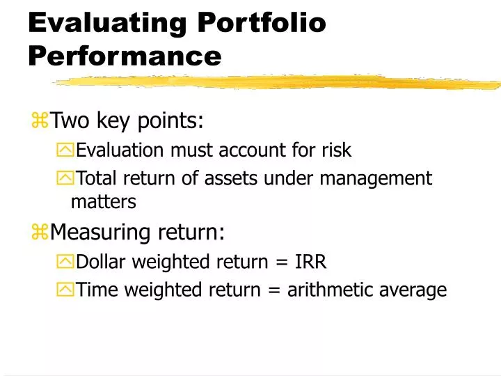 PPT - Evaluating Portfolio Performance PowerPoint Presentation, free ...