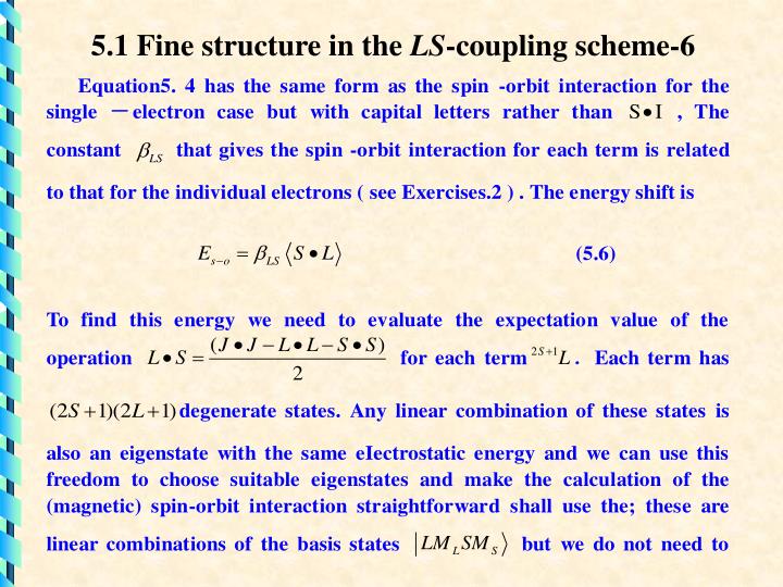 PPT - 5 The LS-coupling scheme-1 PowerPoint Presentation - ID:922560