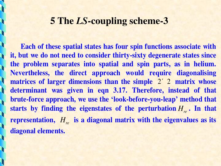 PPT - 5 The LS-coupling scheme-1 PowerPoint Presentation - ID:922560