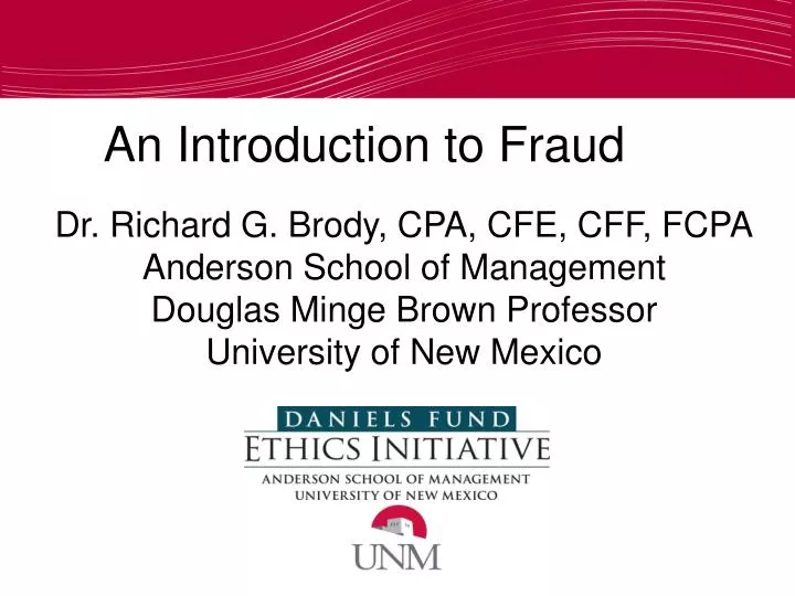 PPT - An Introduction to Fraud PowerPoint Presentation, free download ...