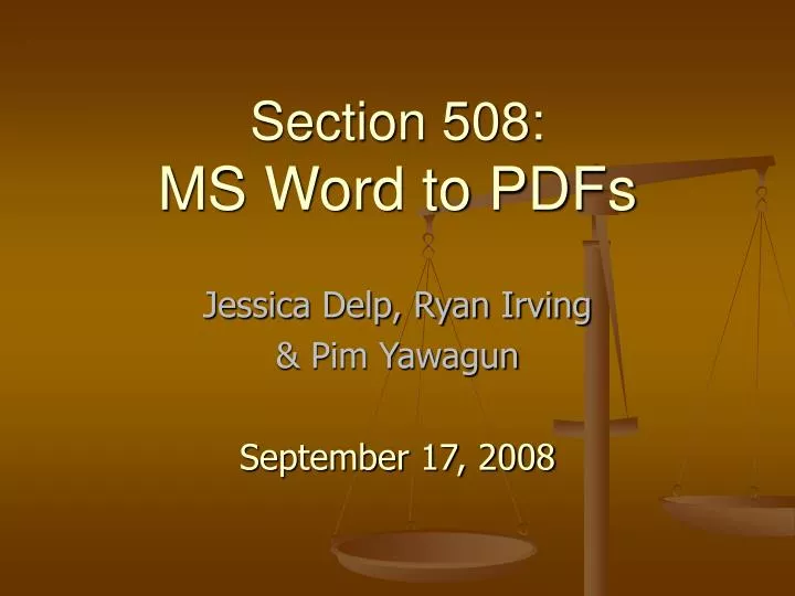 PPT - Section 508: MS Word to PDFs PowerPoint Presentation, free download - ID:925638