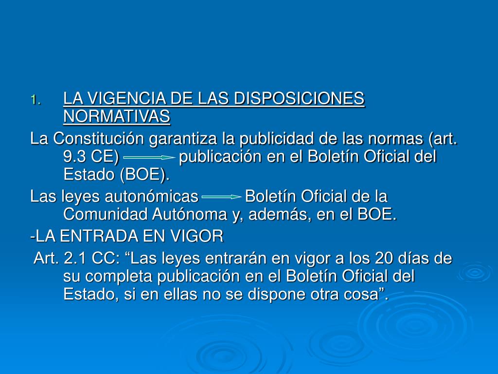 PPT - TEMA 4: LA VIGENCIA Y EFICACIA DE LAS NORMAS PowerPoint ...