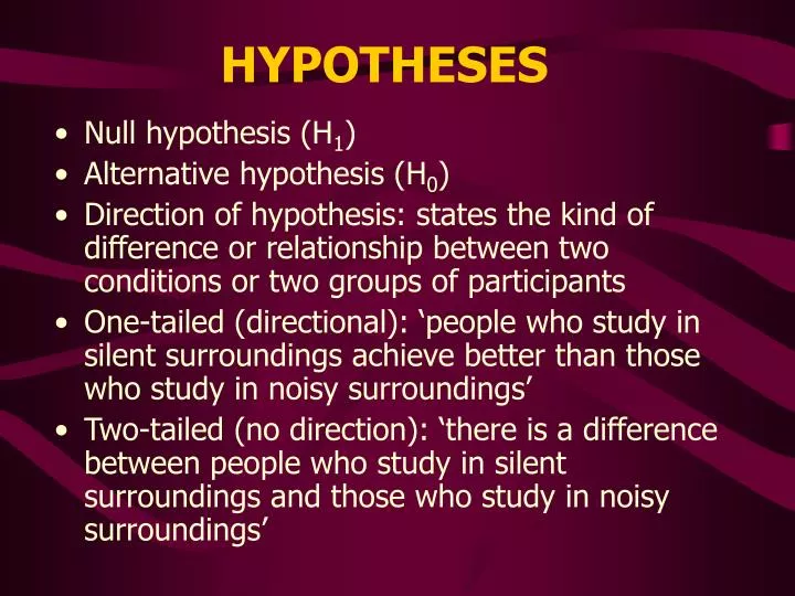 PPT - HYPOTHESES PowerPoint Presentation, free download - ID:928710