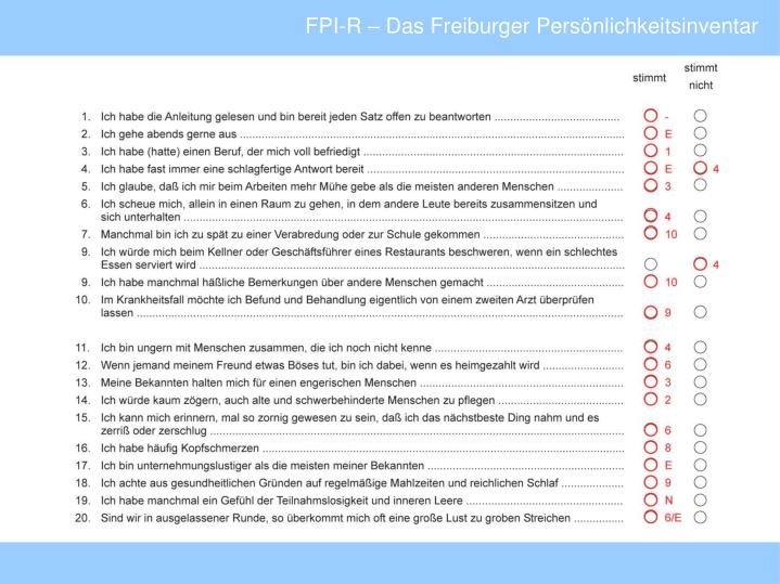 PPT - FPI-R Das Freiburger Persönlichkeitsinventar Grundkurs Diagnostik ...