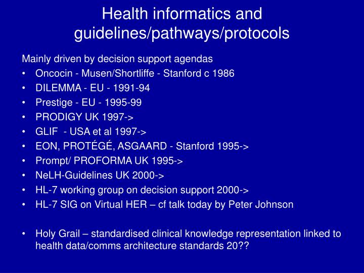 PPT - HL7 and Care Pathways PowerPoint Presentation - ID:928836