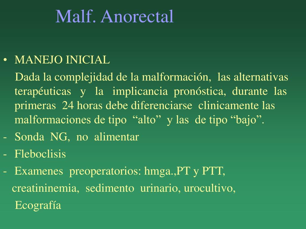 PPT - MALFORMACIONES ANORECTALES (ANO IMPERFORADO) PowerPoint ...