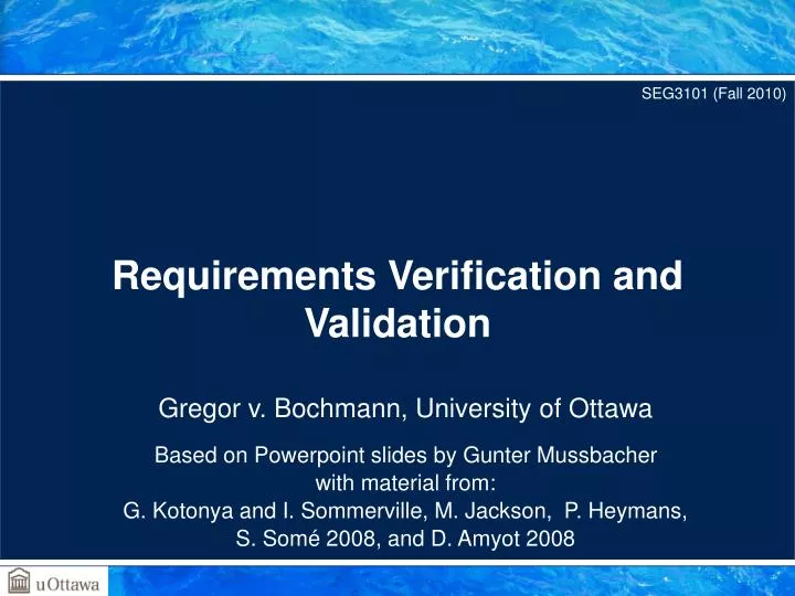 PPT - Requirements Verification and Validation PowerPoint Presentation ...