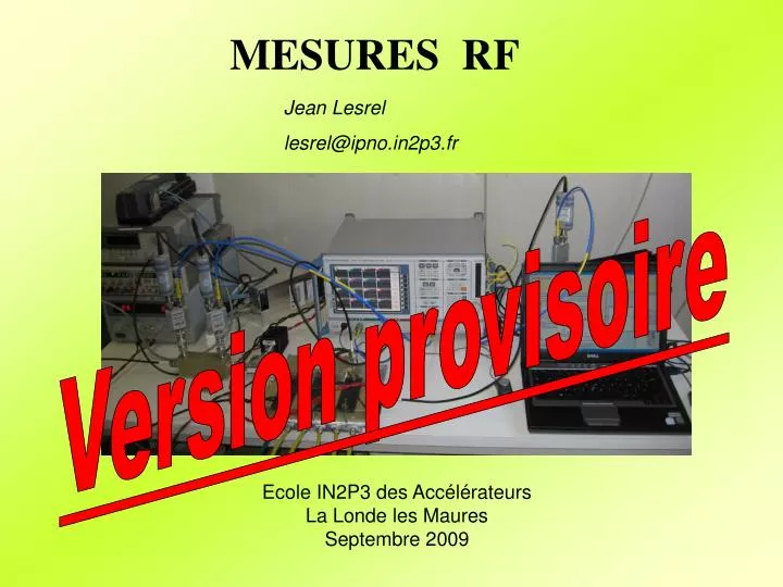 PPT - MESURES RF PowerPoint Presentation, free download - ID:930605