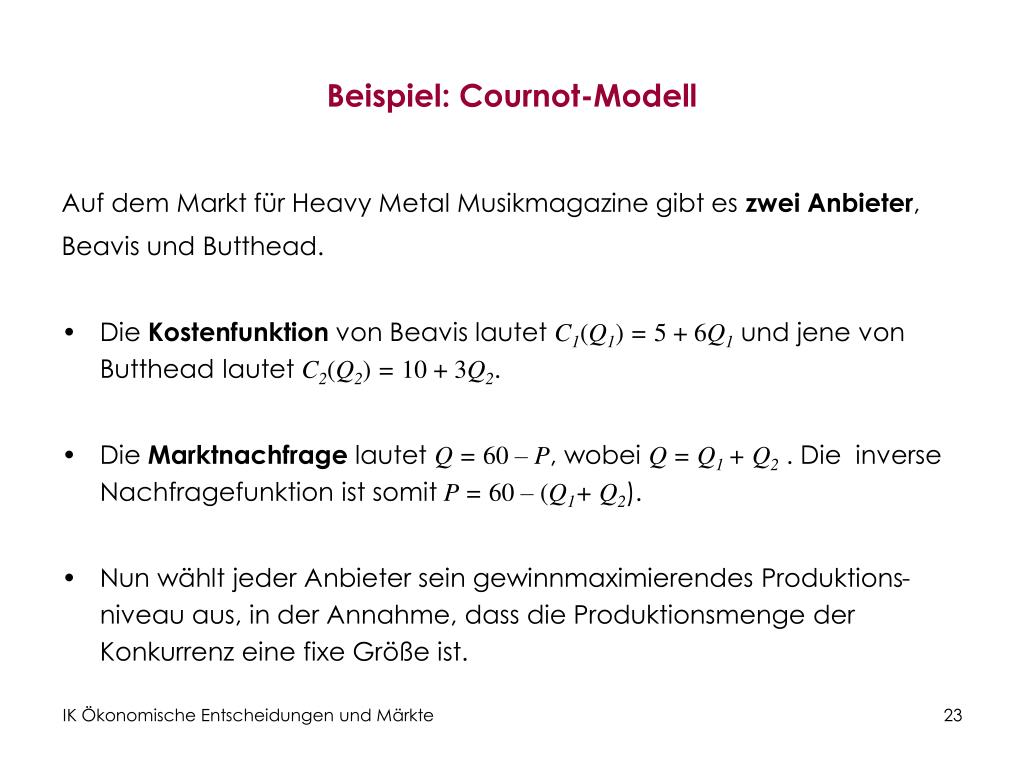 PPT - IK Ökonomische Entscheidungen und Märkte PowerPoint Presentation ...