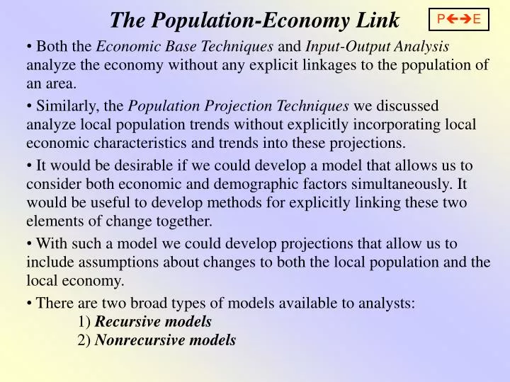 PPT - The Population-Economy Link PowerPoint Presentation, free ...