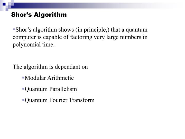 PPT - Shor’s Algorithm PowerPoint Presentation - ID:931900