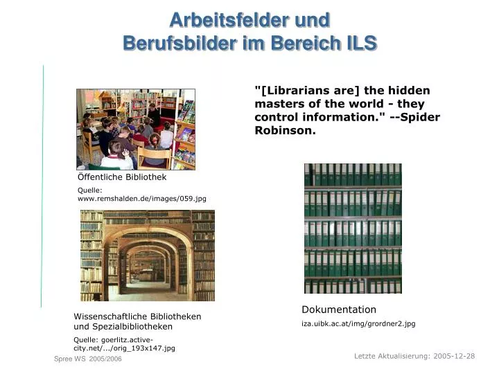 PPT - Arbeitsfelder und Berufsbilder im Bereich ILS PowerPoint ...