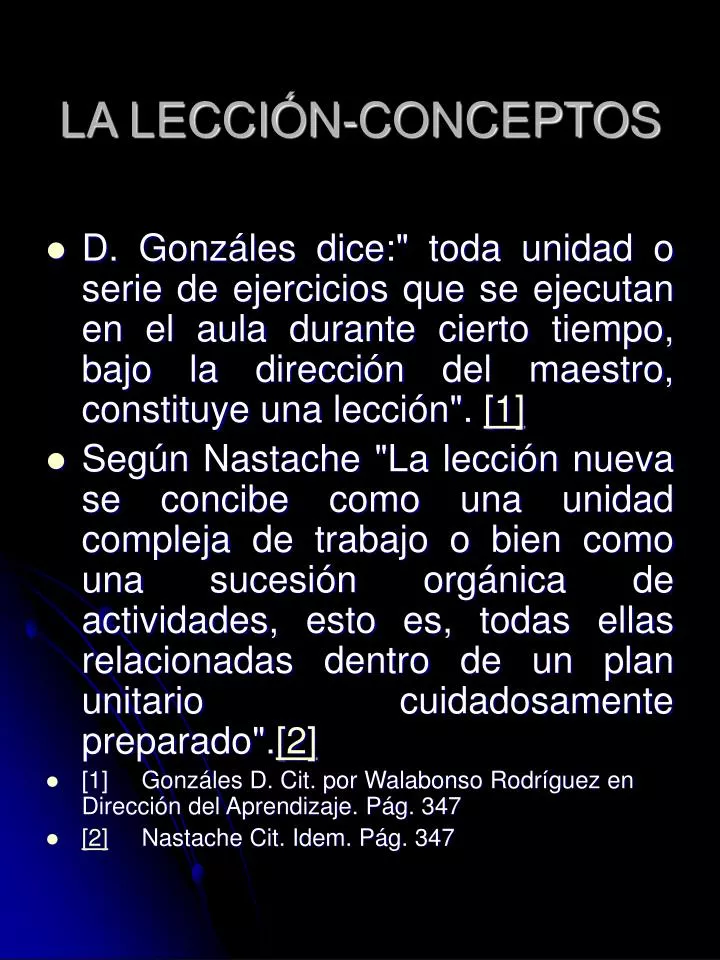 PPT - LA LECCIÓN-CONCEPTOS PowerPoint Presentation, free download - ID ...