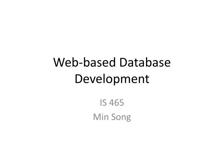 PPT - Web-based Database Development PowerPoint Presentation, free ...