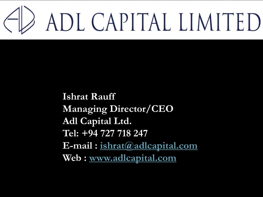 PPT - Country Presentation: Sri Lanka Ishrat Rauff Managing Director ...