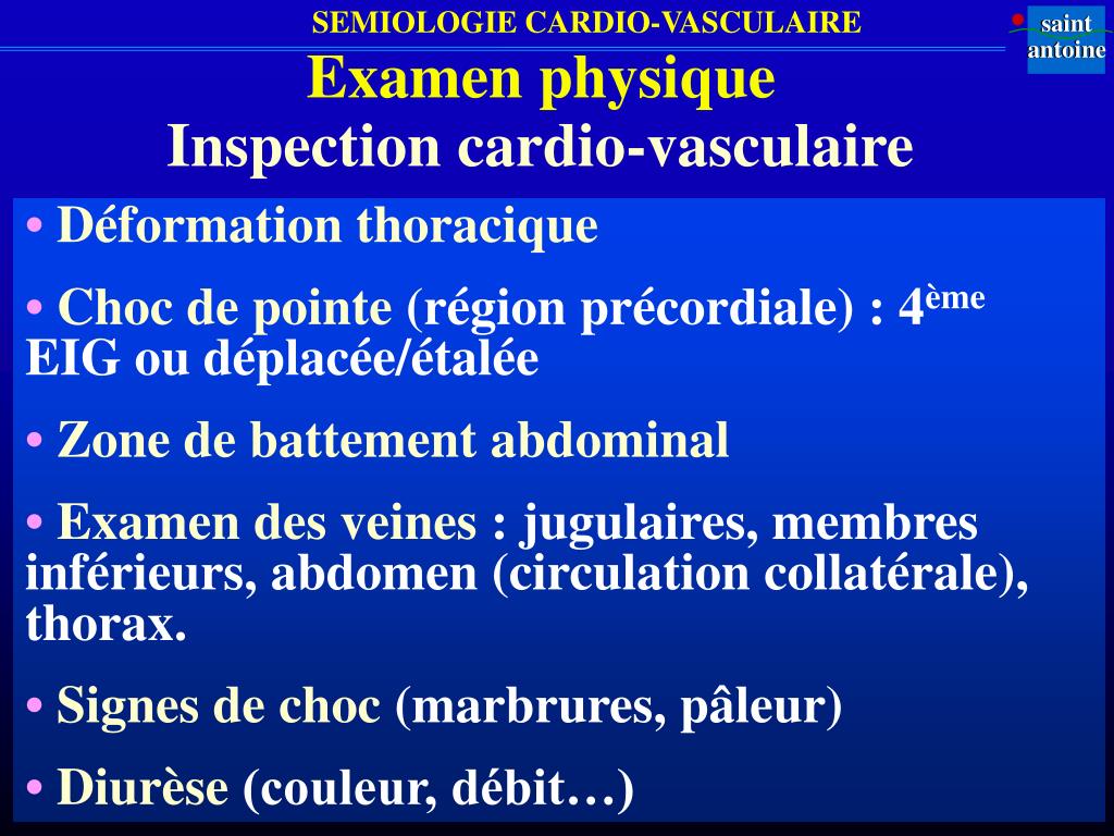 PPT - • Signes fonctionnels (SF) Douleur thoracique, dyspnée ...