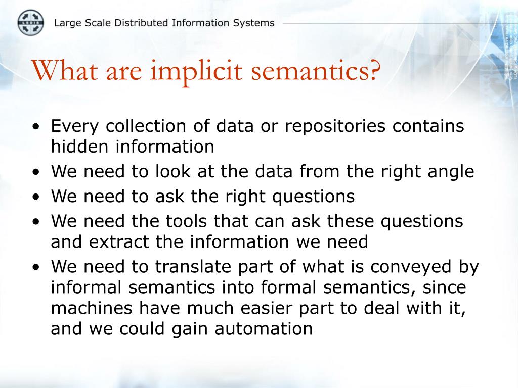 PPT - Semantics for Scientific Experiments and the Web– the implicit ...