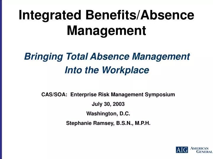 PPT - Integrated Benefits/Absence Management PowerPoint Presentation ...