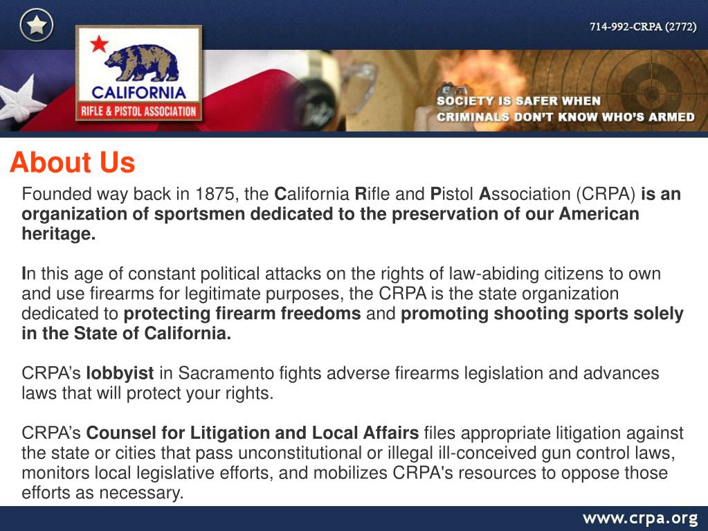 PPT - California Rifle and Pistol Association PowerPoint Presentation ...