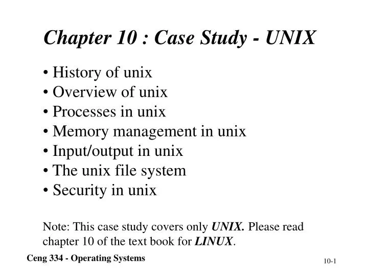 PPT - Chapter 10 : C ase Study - UNIX PowerPoint Presentation, free ...