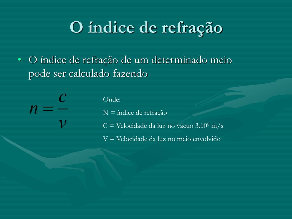 PPT - Aula 18 – Índice de Refração e Leis da refração PowerPoint ...