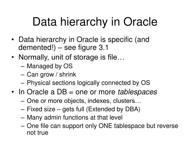 Ppt Data Hierarchy In Oracle Powerpoint Presentation Free Download Id943635 