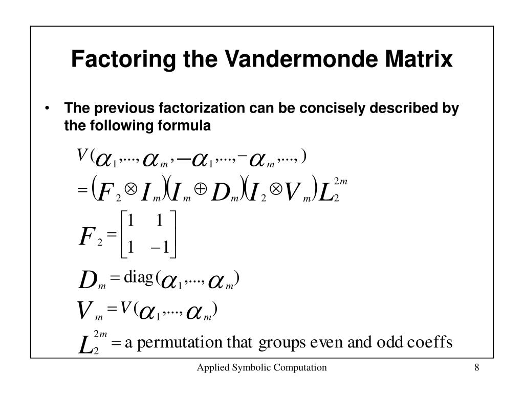 Ppt Applied Symbolic Computation Cs 300 The Fast Fourier Transform Fft And Convolution