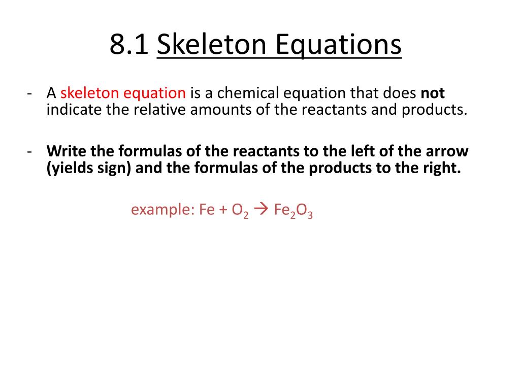 PPT Ch 8 Chemical Equations PowerPoint Presentation Free Download