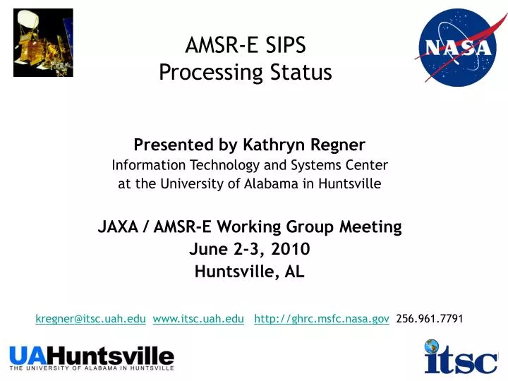 PPT - AMSR-E SIPS Processing Status PowerPoint Presentation, free ...