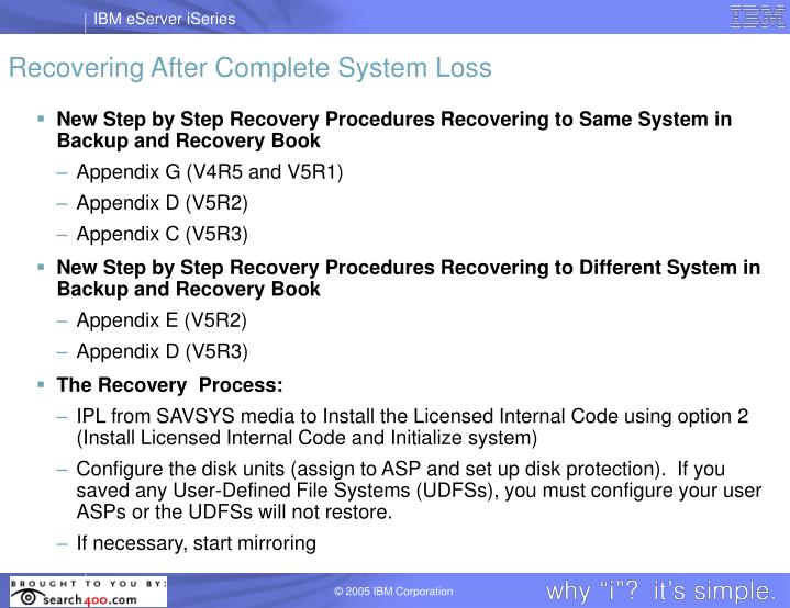 PPT - iSeries Disaster Recovery -- Be Prepared! PowerPoint Presentation ...