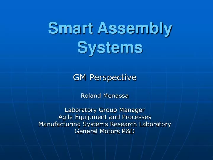 PPT - Smart Assembly Systems PowerPoint Presentation, free download ...