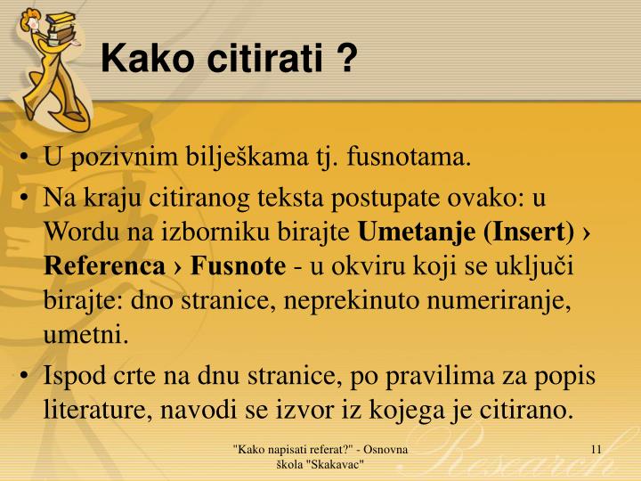 PPT - Kako napisati referat? PowerPoint Presentation - ID:952674