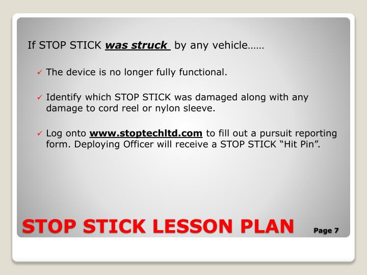 PPT - STOP STICK TRAINING PowerPoint Presentation - ID:954277