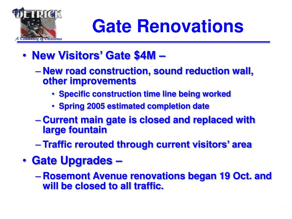 PPT - Fort Detrick Briefing Society of American Military Engineers ...