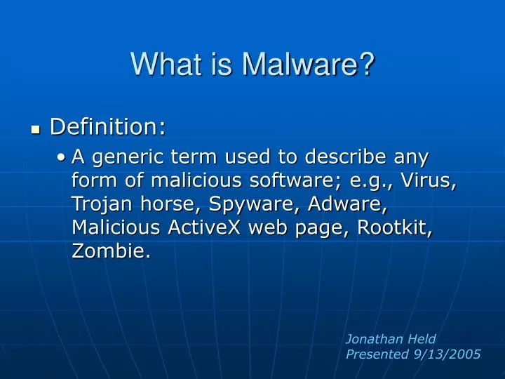 PPT - What is Malware? PowerPoint Presentation, free download - ID:954964
